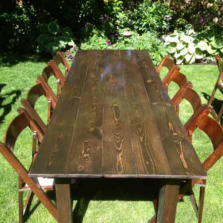 Classic Fruitwood Table | All Out Event Rental