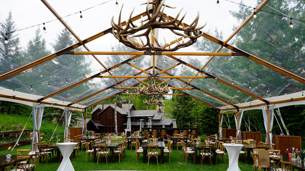 40′ x 105′ Clear Top Timbertrac Canopy/Tent | All Out Event Rental