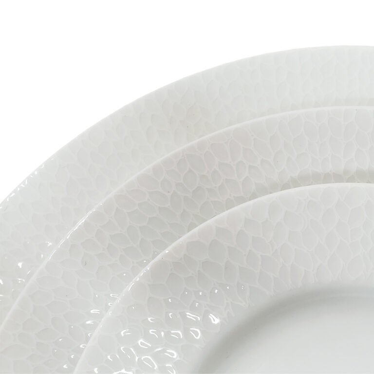 Amanda White Textured China - All Out Event Rental
