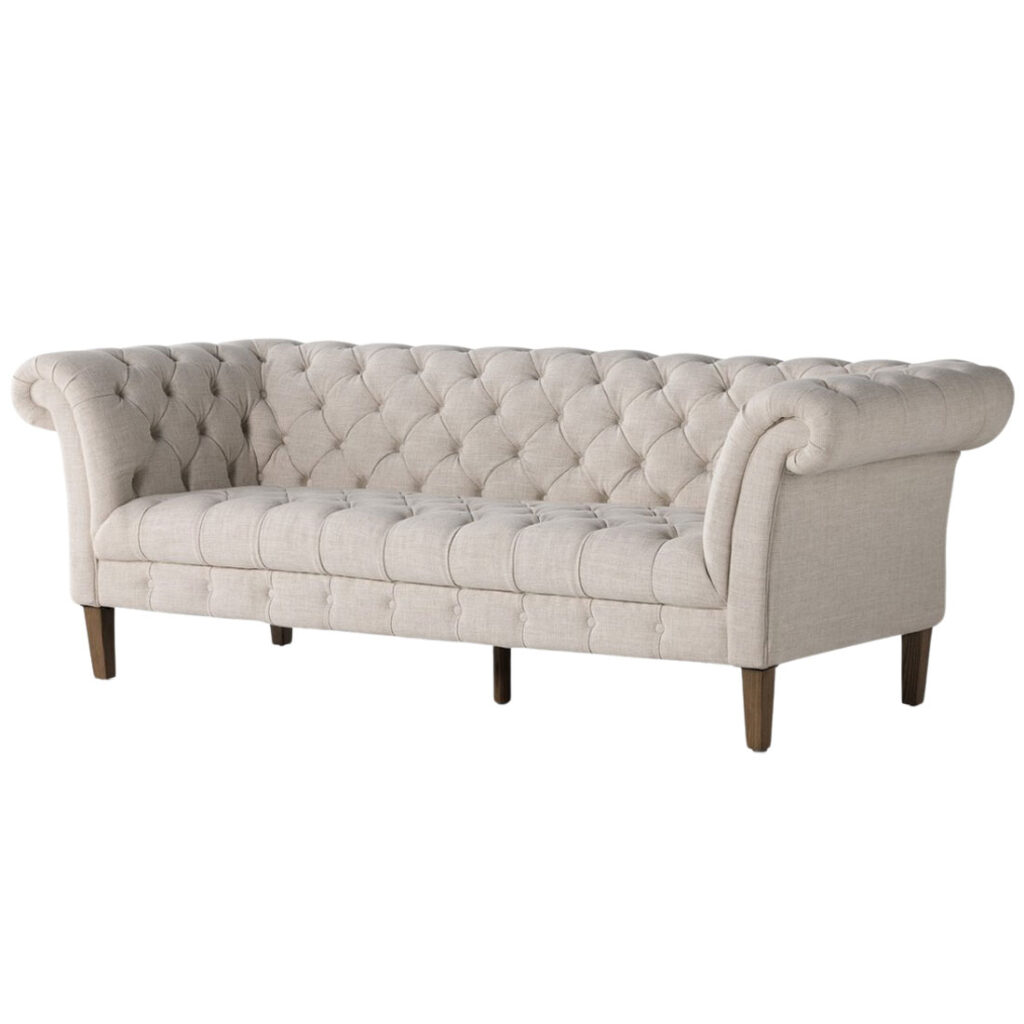 Victoria Ivory Tufted Sofa | All Out Event Rental