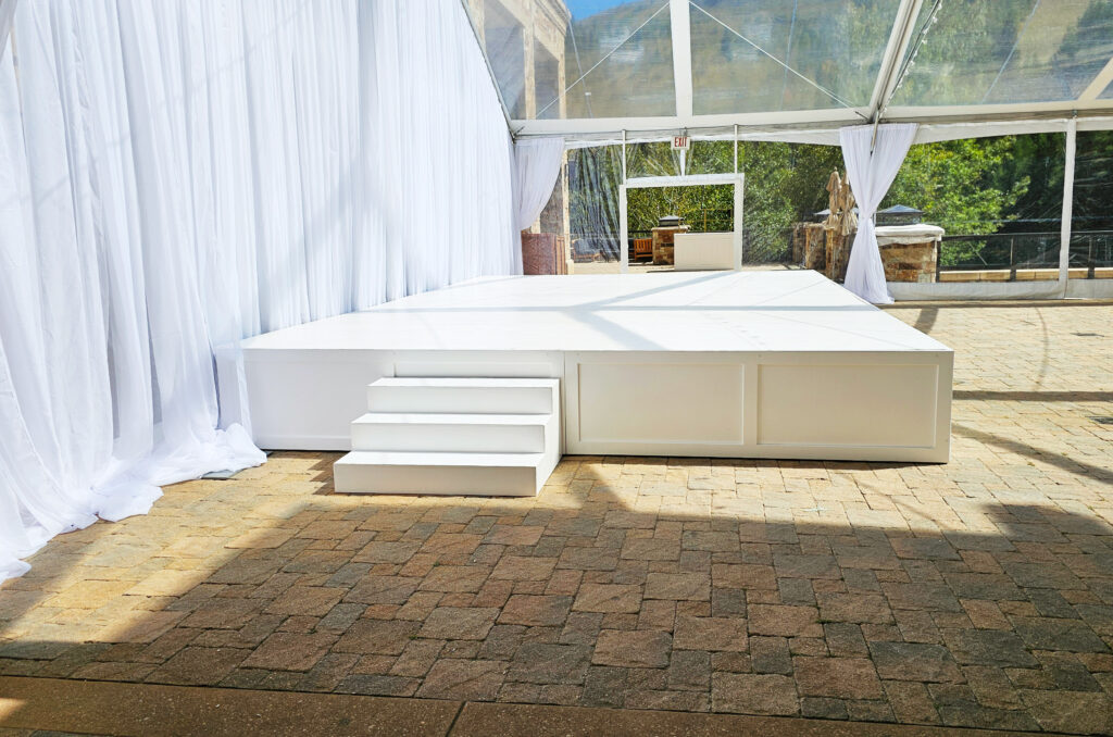 White Wood Stage Stairs - All Out Event Rental