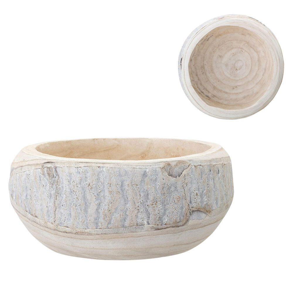 Whitewash Carved Bowl | All Out Event Rental