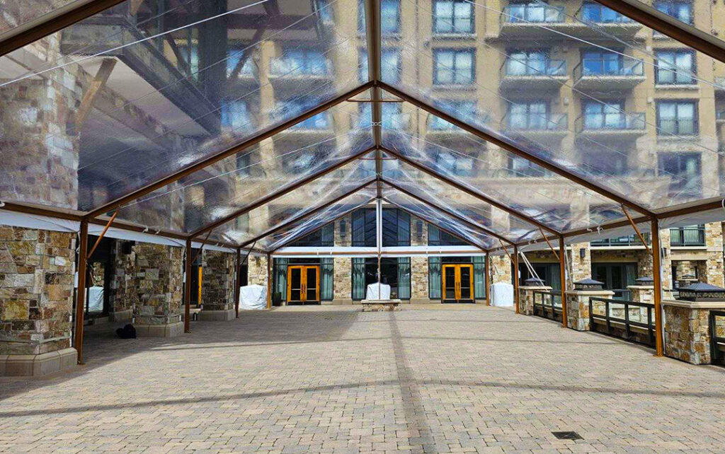 40x Cascade Wood Grain Canopies | All Out Event Rental