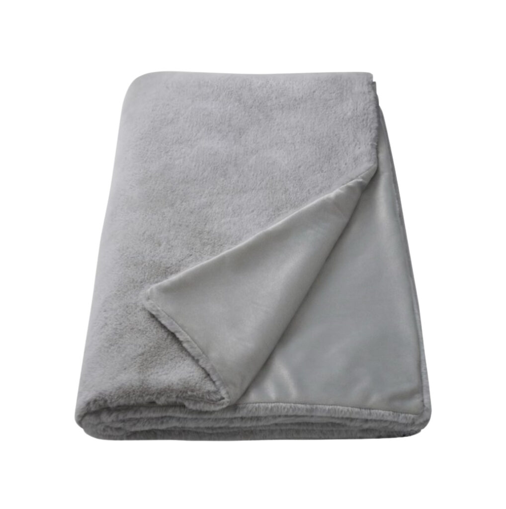 Solid Grey Fur Throw | All Out Event Rental