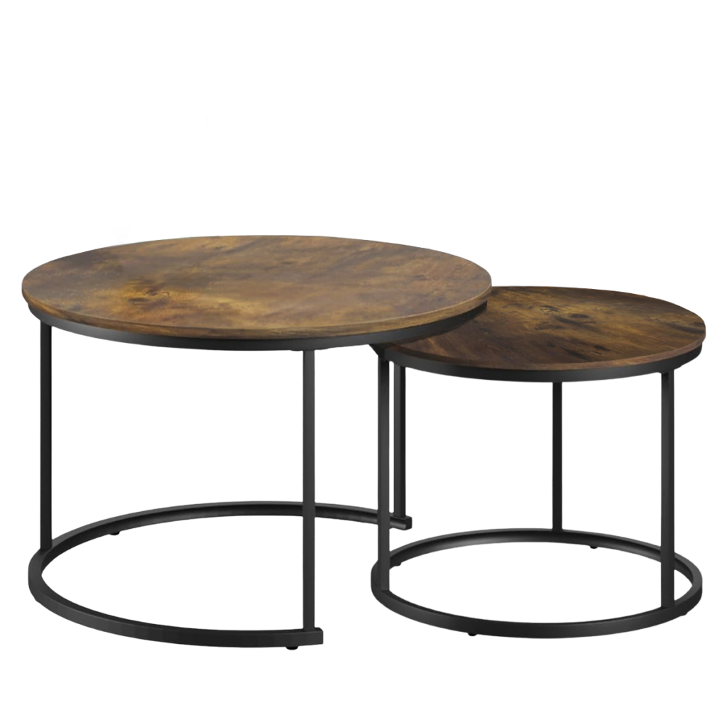 Rustic Brown Nesting Table - All Out Event Rental
